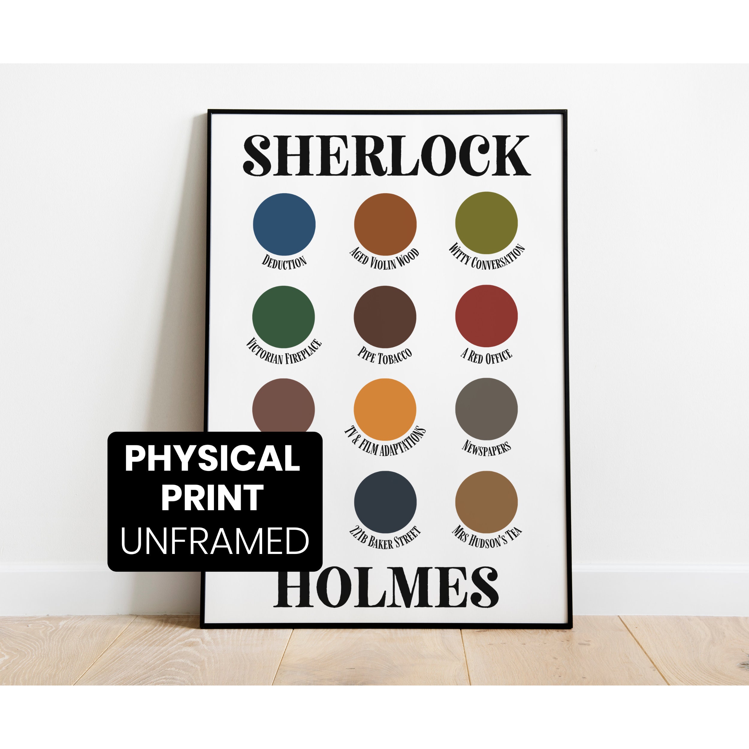 Sherlock Holmes Colour Swatches Print Arthur Conan Doyle | Etsy