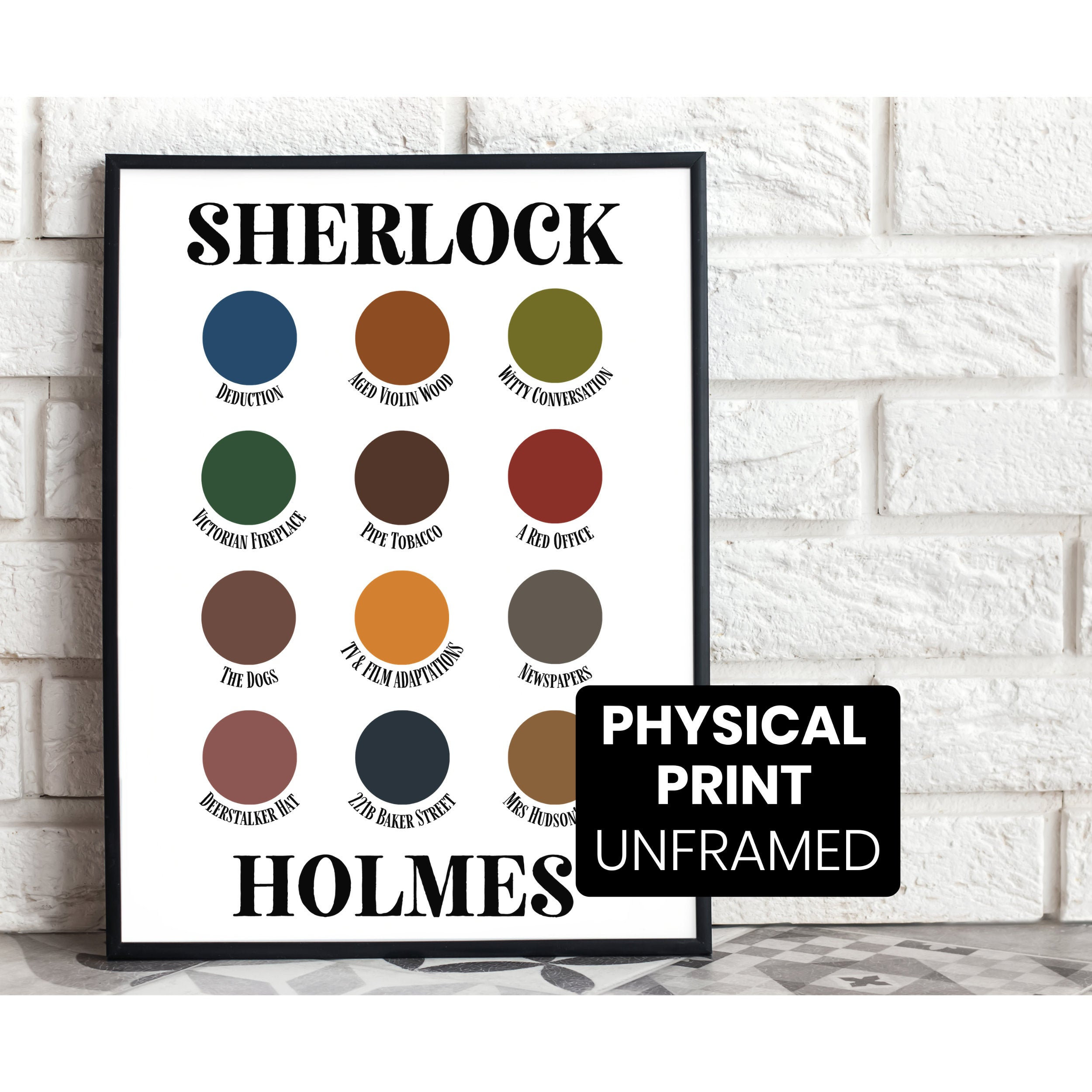 Sherlock Holmes Colour Swatches Print Arthur Conan Doyle | Etsy