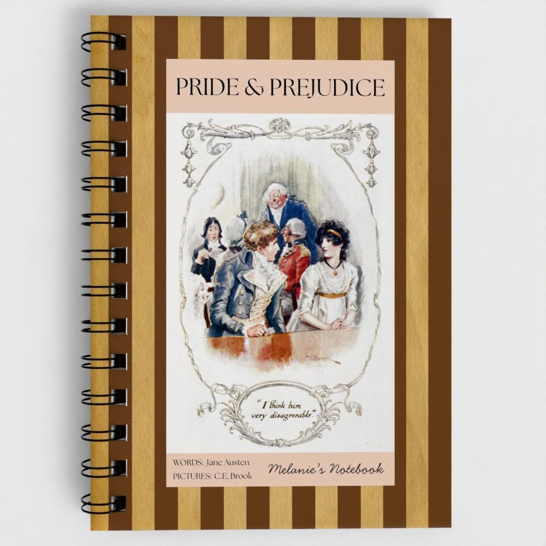 Personalised Jane Austen Quote Notebook, Spiral Bound A5 Pride and ...