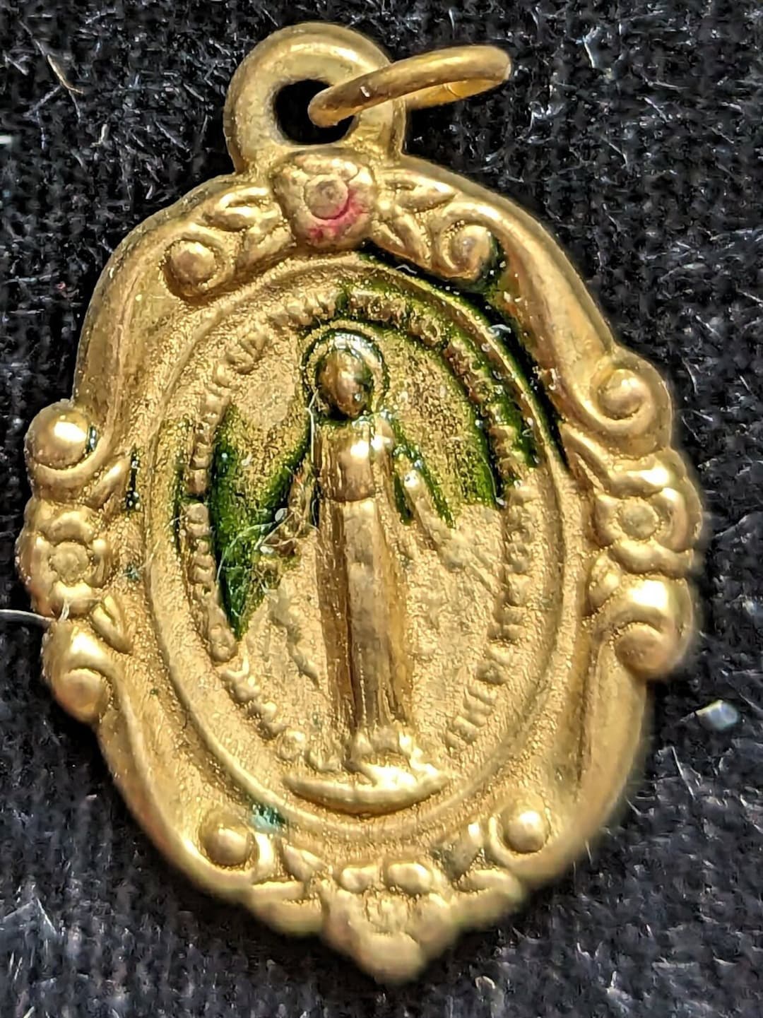 Dainty Gold Miraculous Medal of the Immaculate Conception 1960s .75 ...