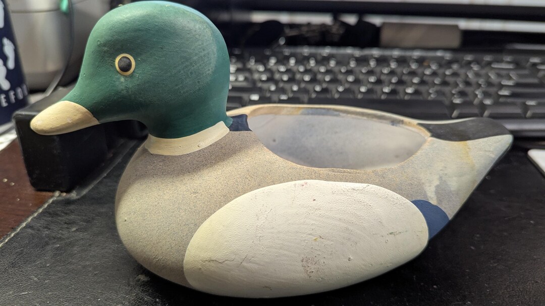 Vintage Ceramic Mallard Duck Planter Hand Painted 9 X 5 X 2.75 Inches ...