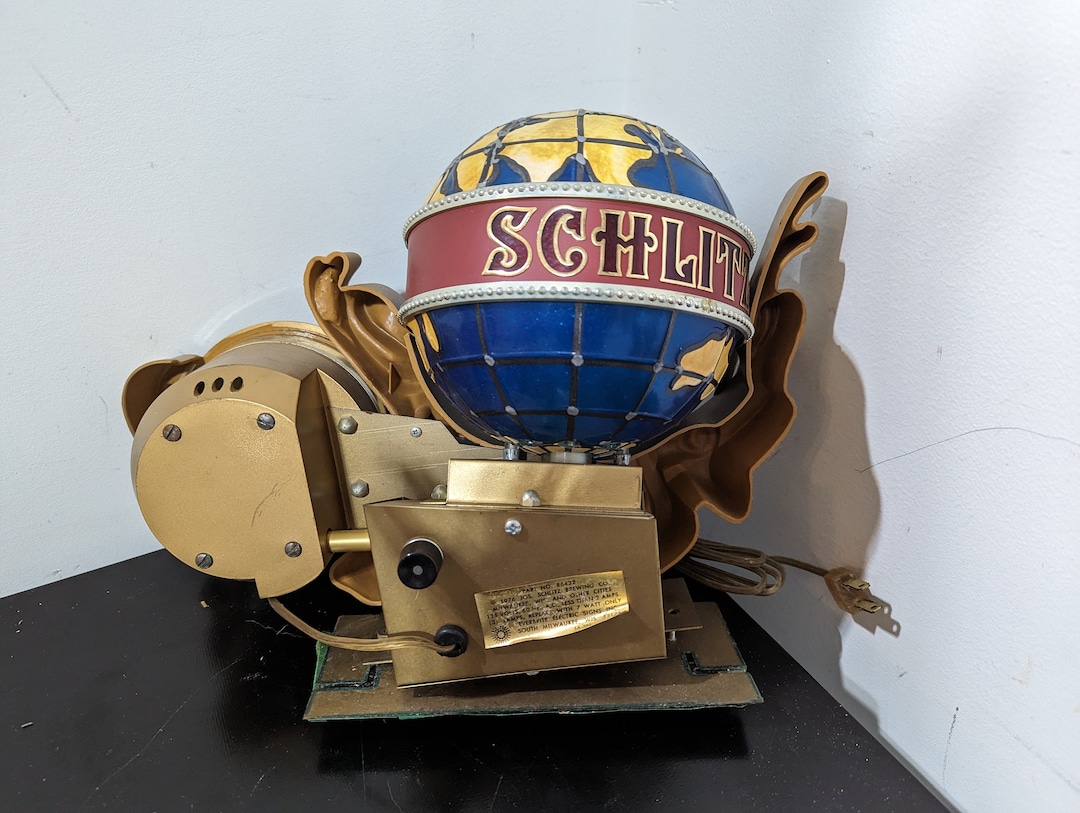 Schlitz Beer Rotating World Globe Light Clock Advertising Sign - Etsy