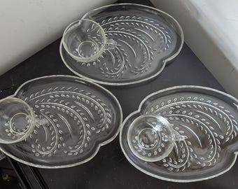 Vintage Federal Glass CHALET Snack Set - Etsy