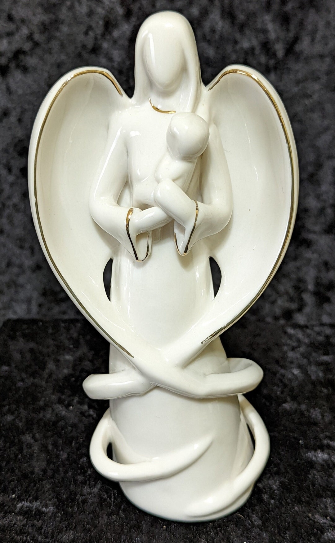 Vintage Porcelain Angel Figurine: Baby With Gold Trim, 1960s - Etsy