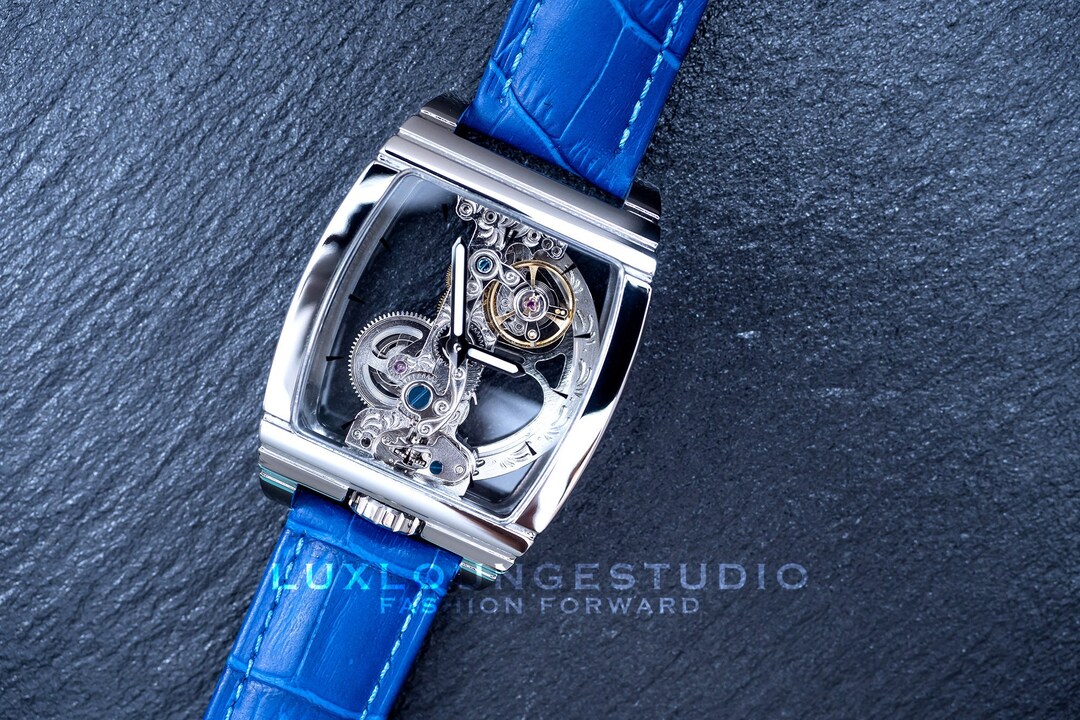 Personalized Automatic Mechanical Skeleton Bridge Movement Wrist Watch ...