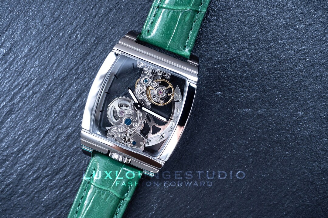 Personalized Automatic Mechanical Skeleton Bridge Movement Wrist Watch ...