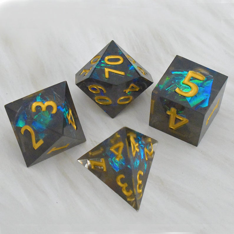 Resin Dice Dice Set Dungeon and Dragon New Resin Sharp Corner - Etsy