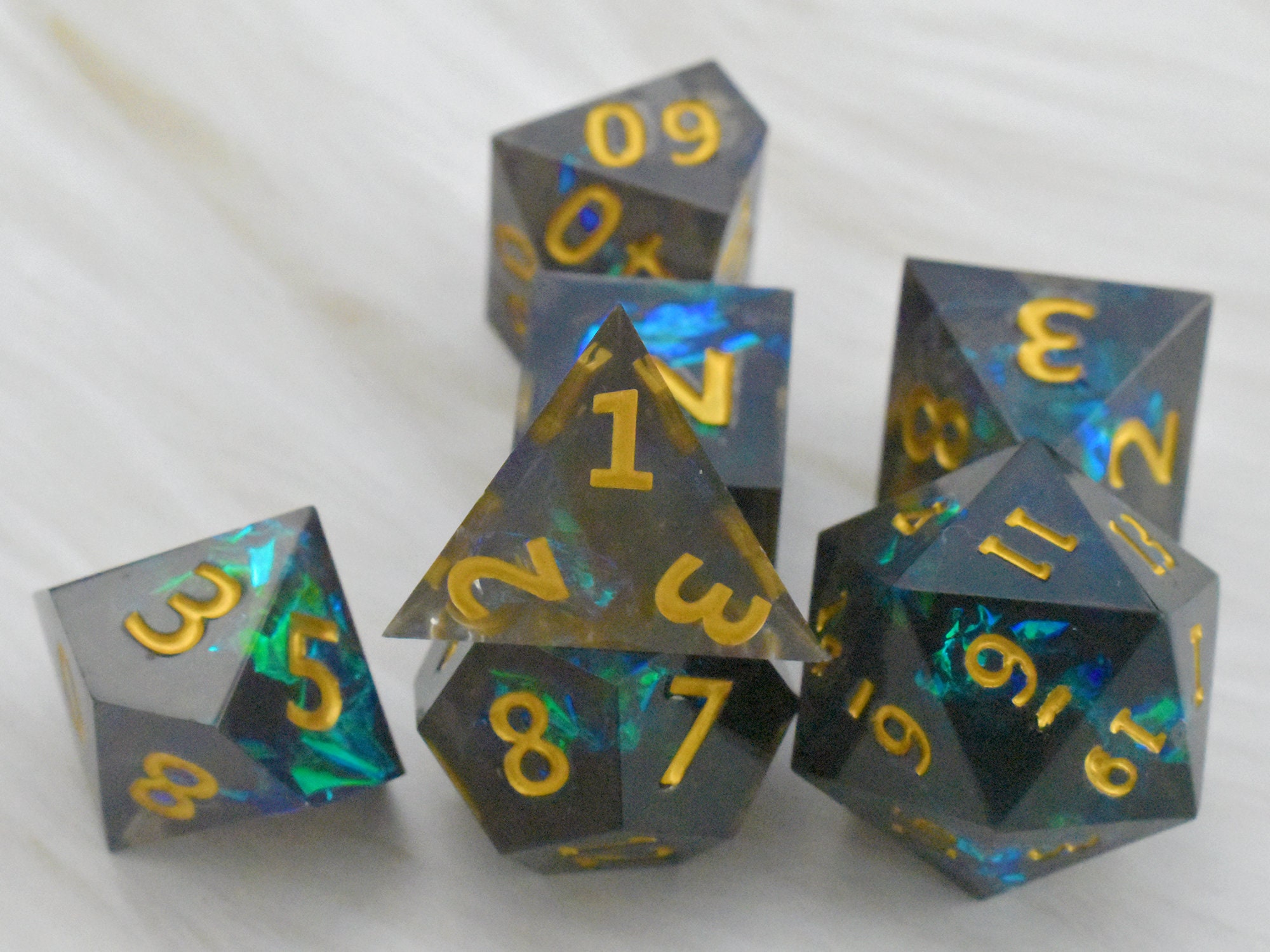 Resin Dice Dice Set Dungeon and Dragon New Resin Sharp Corner | Etsy