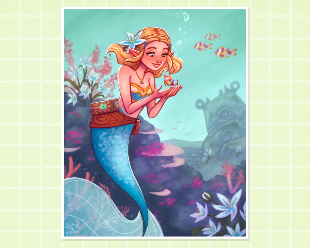 PRINT Zelda Mermaid legend of Zelda Mermay 2020 Erikathegoober ...