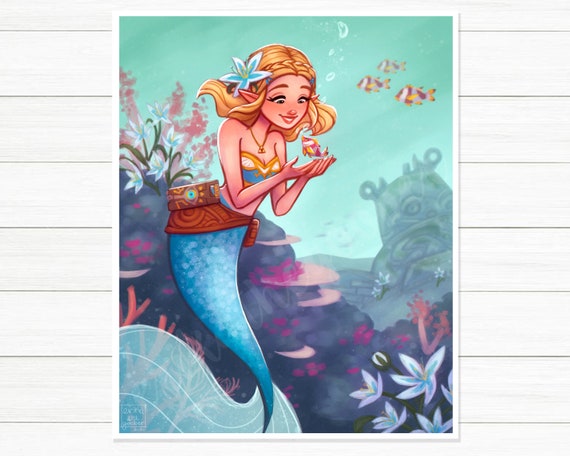 PRINT: Zelda Mermaid legend of Zelda Mermay 2020 | Etsy