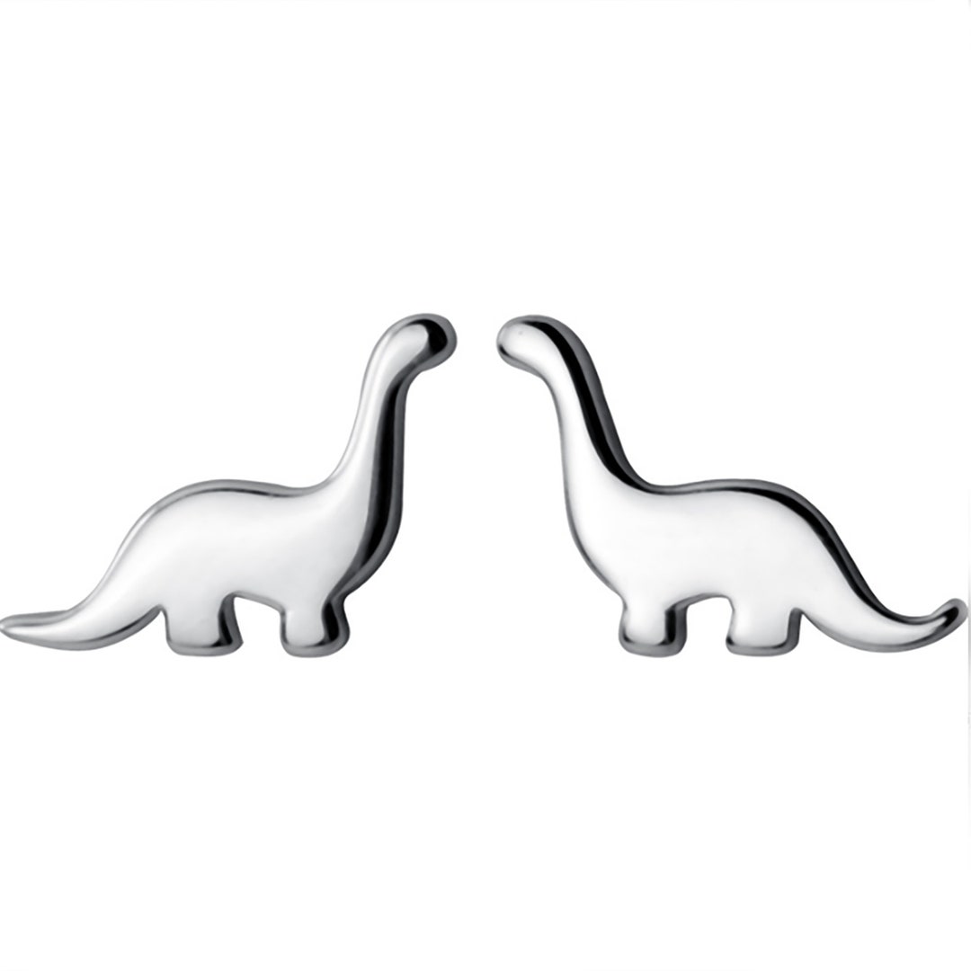 Silver Dinosaur Brachiosaurus Stud Earrings Mini 925 Sterling Silver ...
