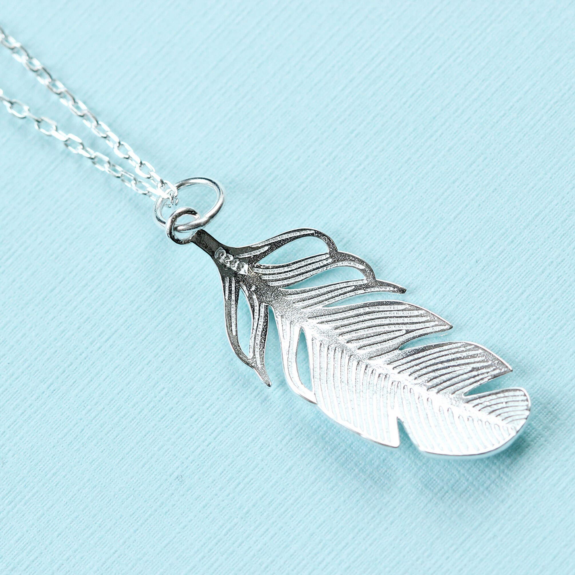 925 Sterling Silver Floating Feather Necklace Freedom Bird - Etsy