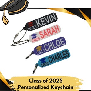 Personalized Class of 2025 Key Chain / Bag Tag / Key Ring - Etsy