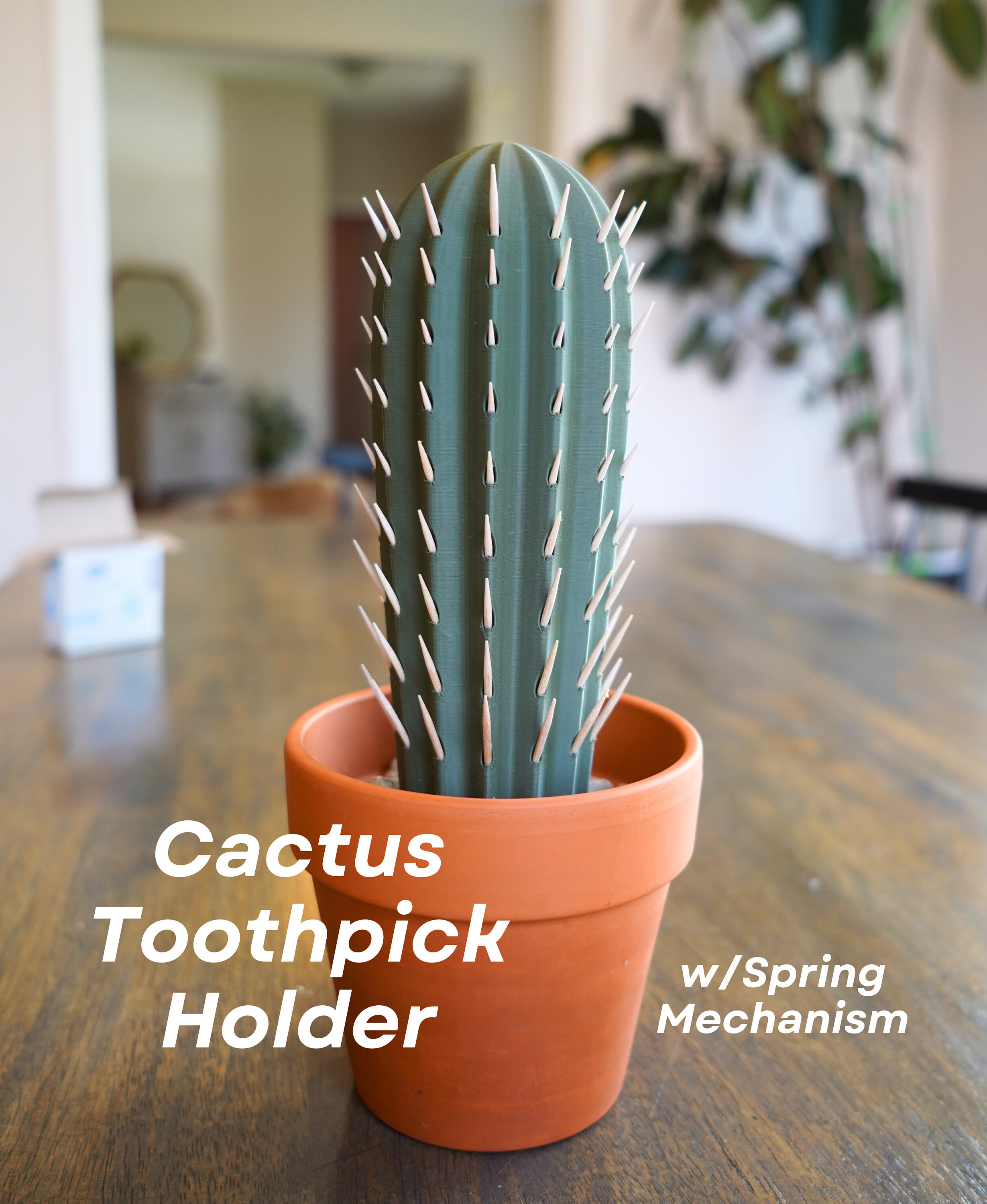3D Printed Cactus Toothpick Dispenser Fake House Plant Indoor Plant ...