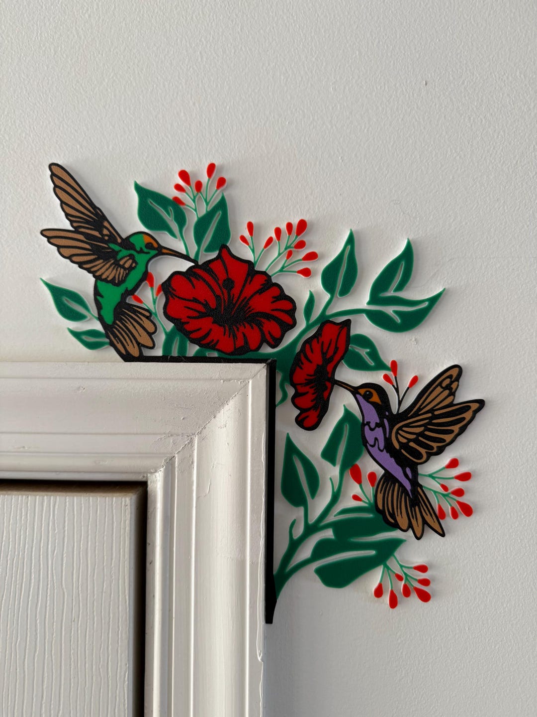 Hummingbird Door Topper Decor - Spring Decor - Bird Decor - 3D Printed ...