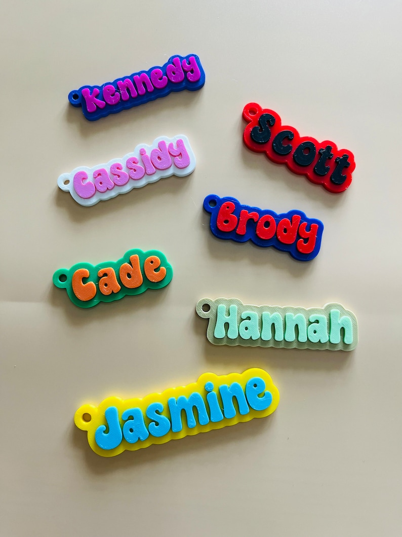 Personalized 3D Printed Name Tag | Custom Bag Tag - Etsy