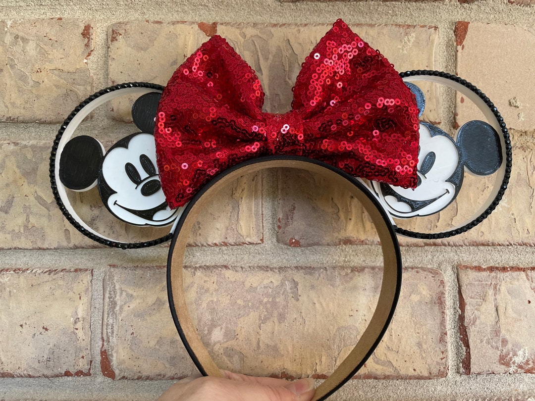 Rhinestone Park Mouse Ears, 3D Mouse Face Ears, Rhinestone Mouse Head ...