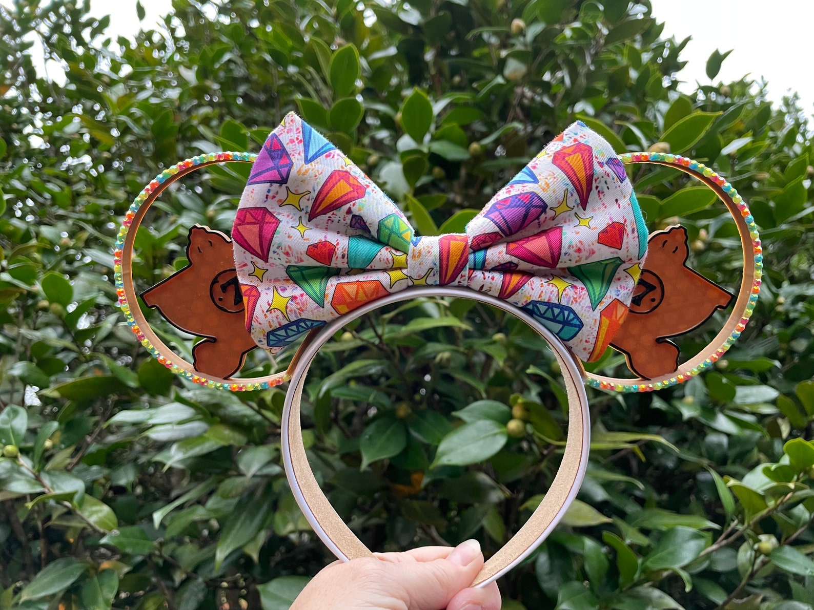 Rhinestone Mine Tain Park Mouse Ears, 3D 7 Dwarfs Mouse Ears, 7 Dwarfs ...