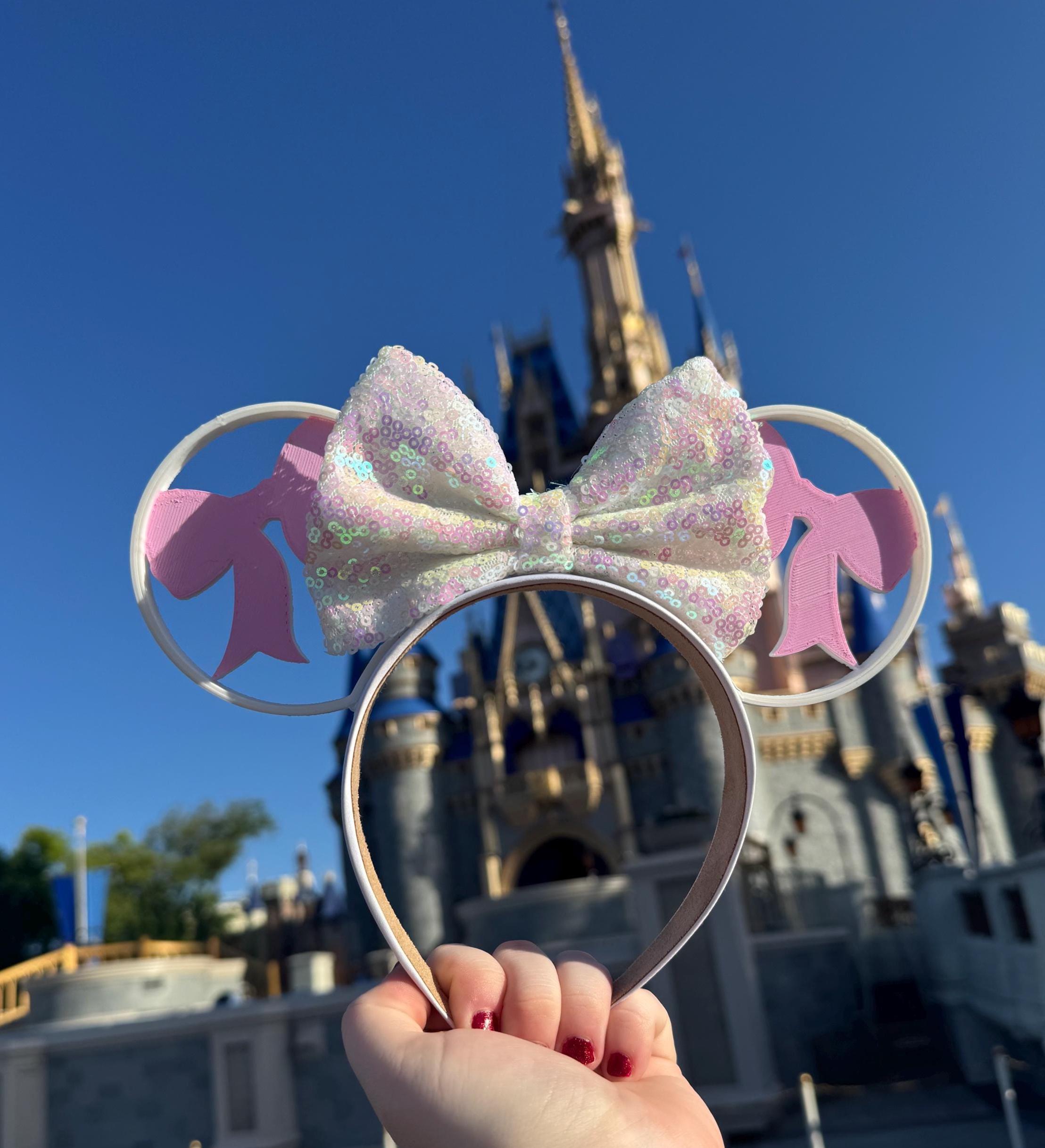 Coquette Bow Park Mouse Ears, 3D Coquette Bow Mouse Ears, Bow Ears ...