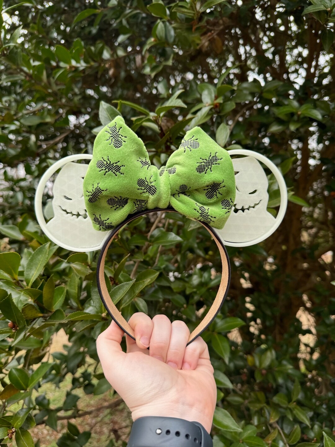 Oogie Boogie Park Mouse Ears, 3D Printed Oogie Boogie Inspired Minnie ...