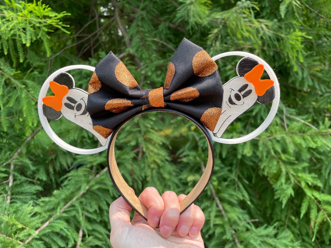 Glow in the Dark Minnie Ghost Park Mouse Ears, Glow Minnie Ghost Ears ...