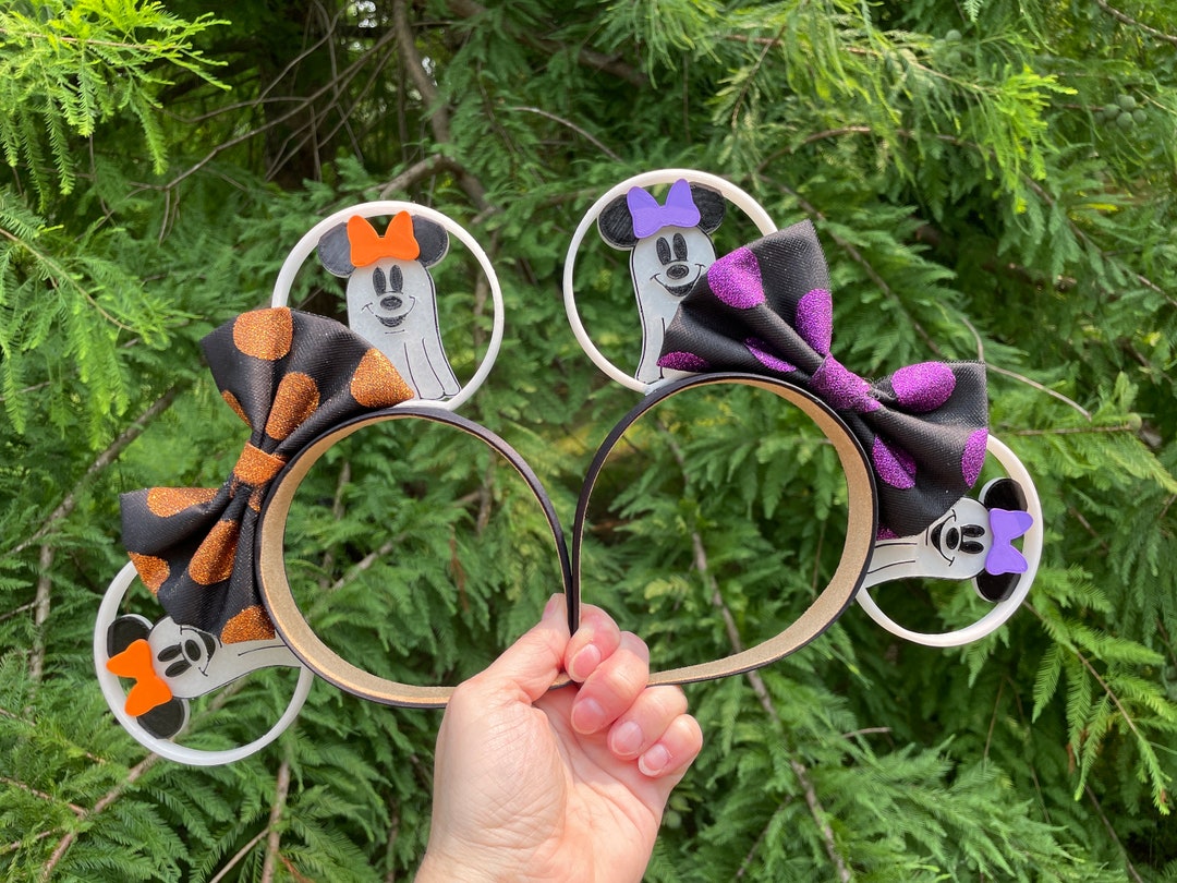 Glow in the Dark Minnie Ghost Park Mouse Ears, Glow Minnie Ghost Ears ...