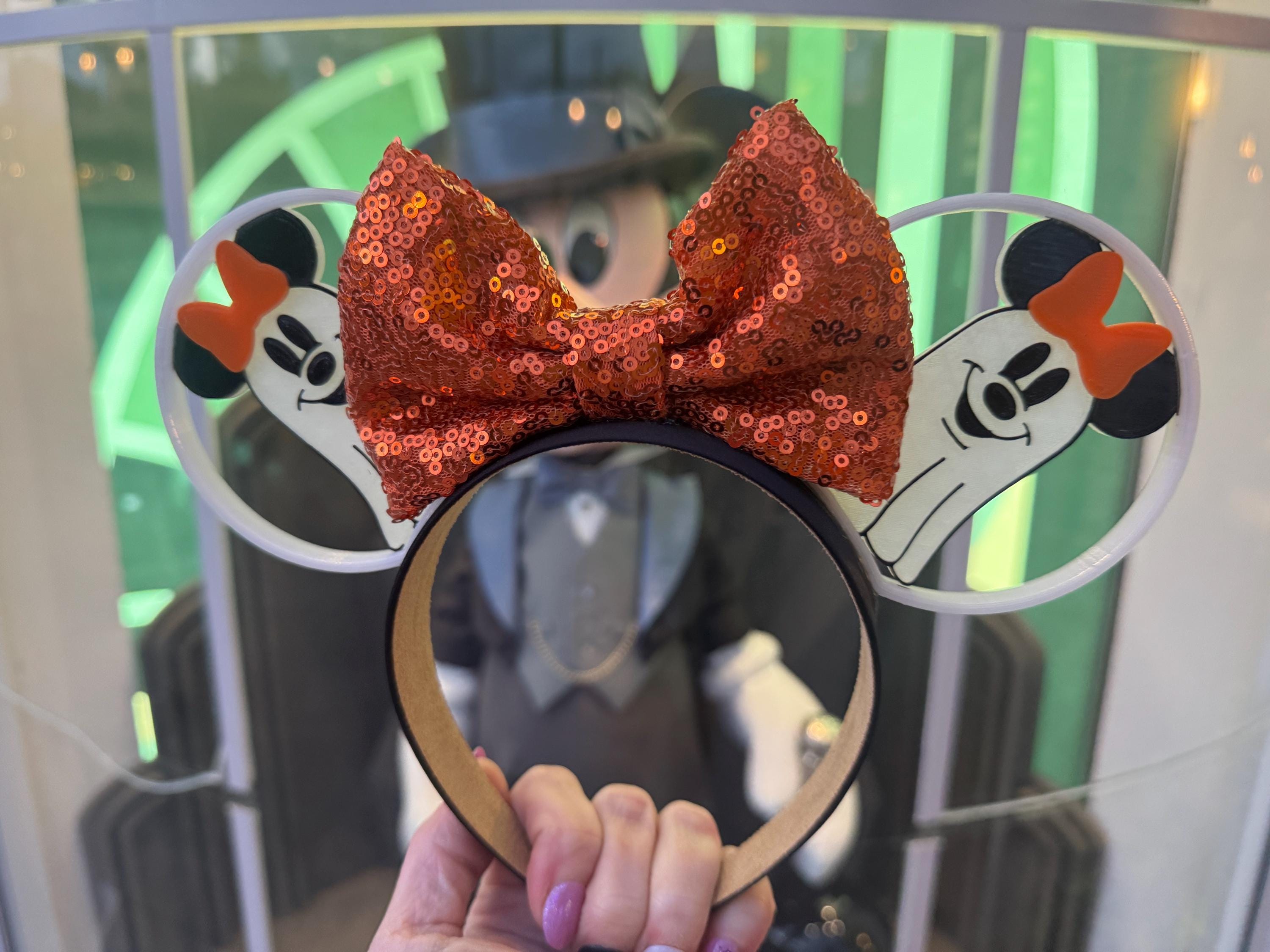 Glow in the Dark Ghost Park Mouse Ears, Glow Ghost Mouse Ears, Ghost ...