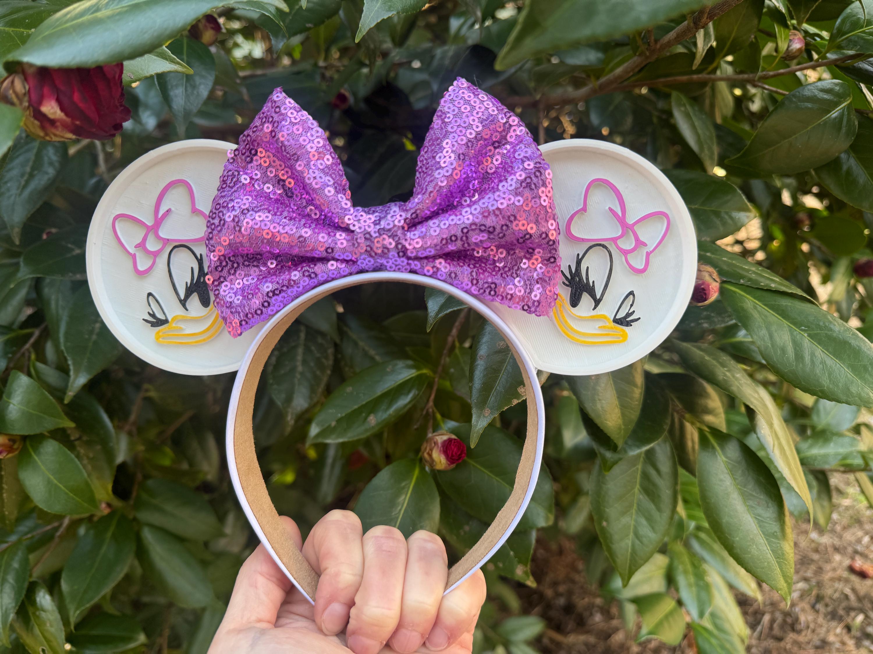 Daisy Duck Park Mouse Ears, 3D Printed Daisy Duck Mouse Ears, 3D Ears ...