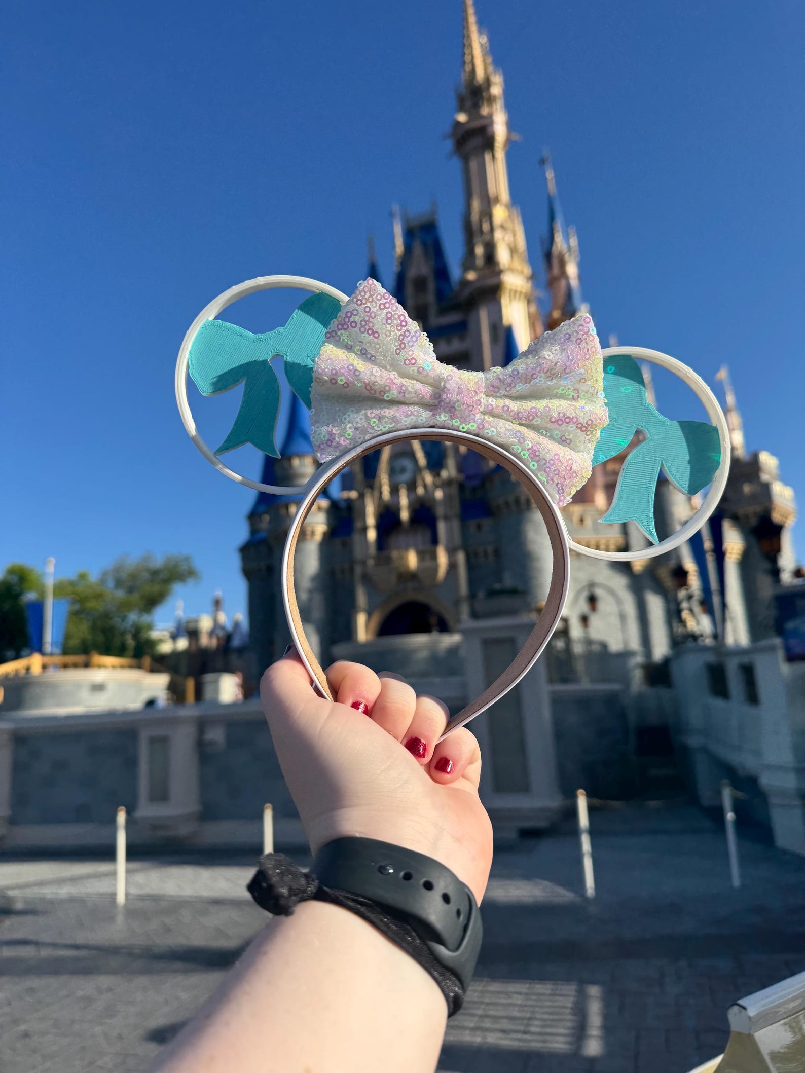 Coquette Bow Park Mouse Ears, 3D Coquette Bow Mouse Ears, Bow Ears ...