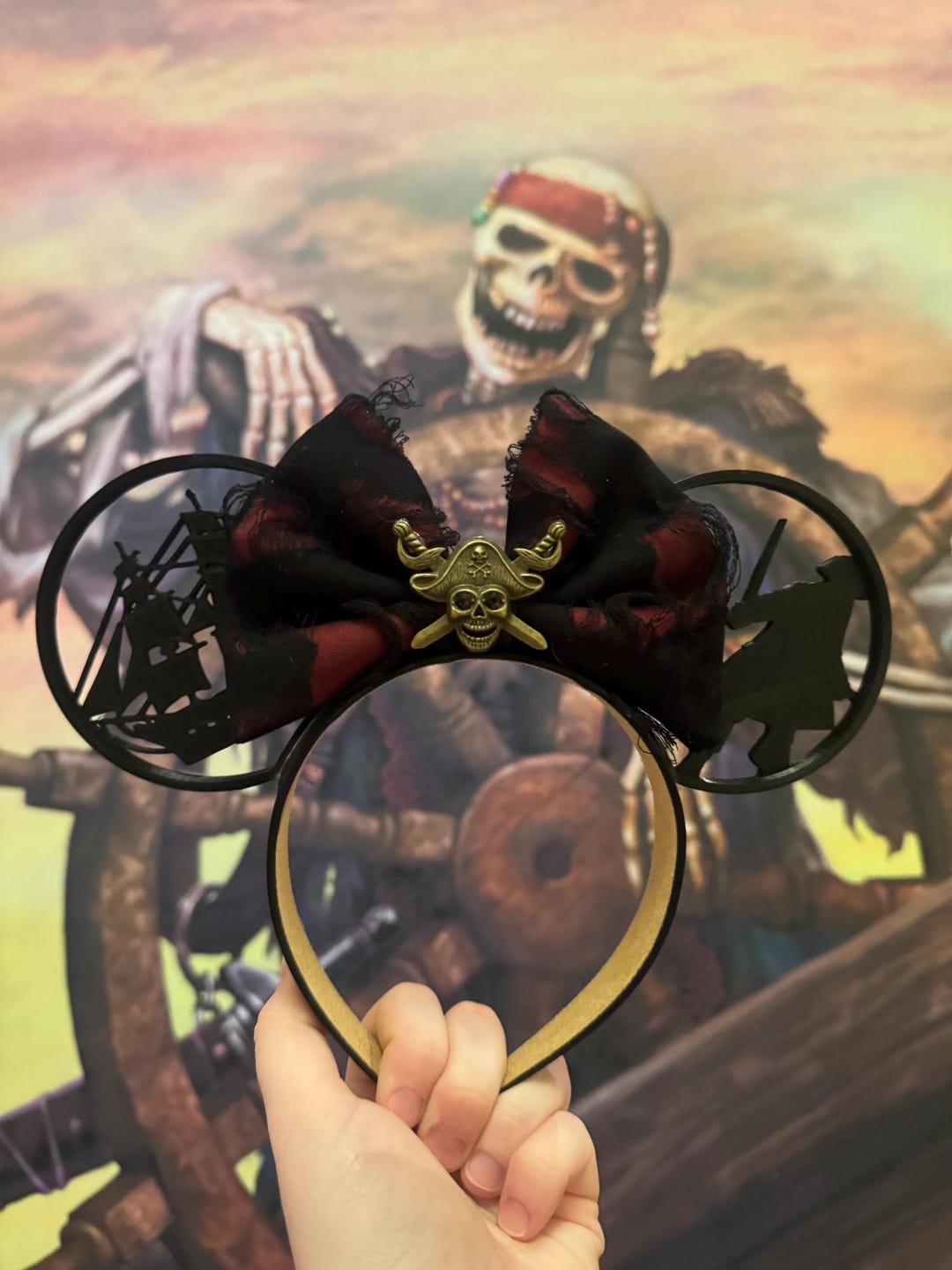 Pirates Inspired Mickey Mouse Ears, 3D Printed Pirates of the Caribbean ...
