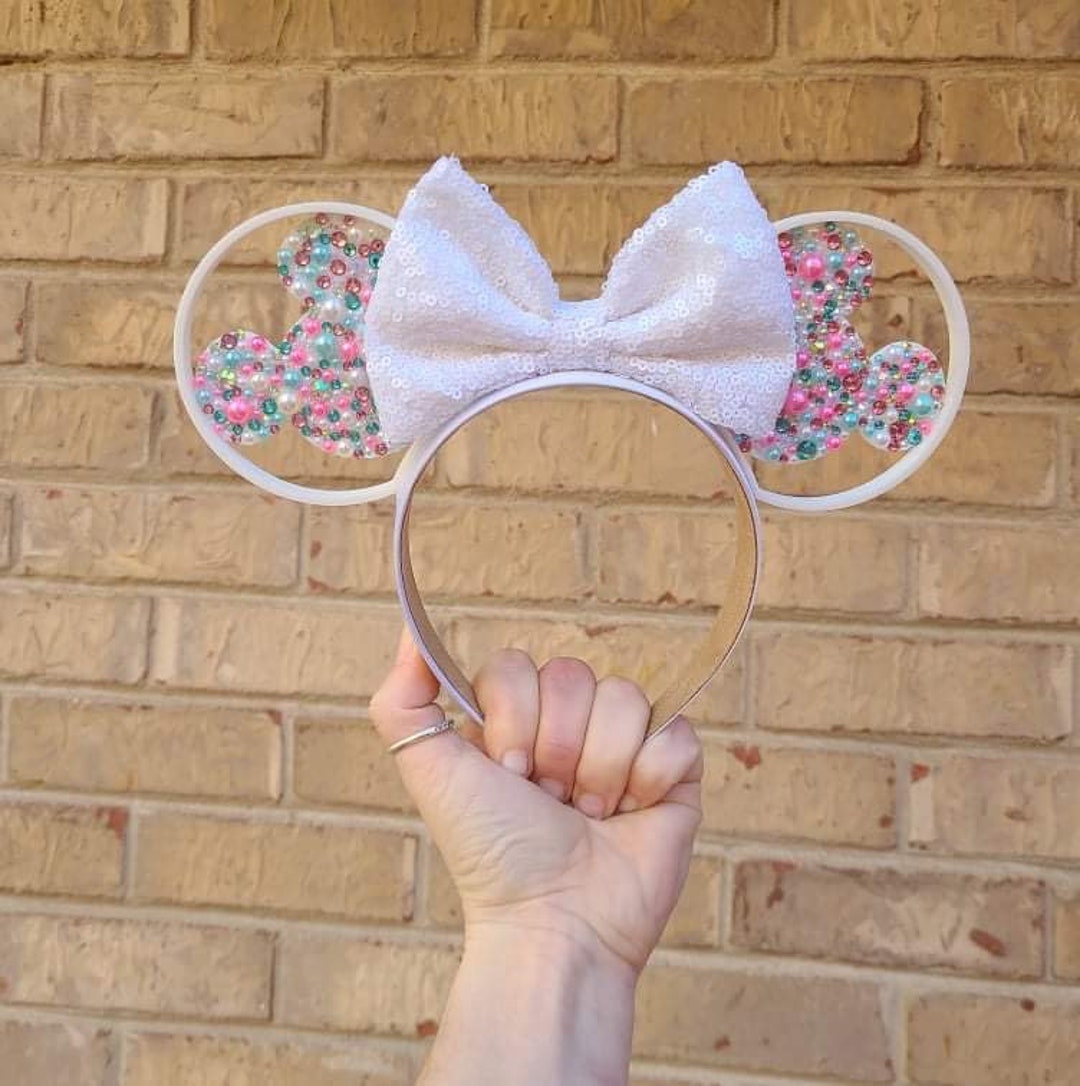Rhinestone Park Mouse Ears, 3D Printed Bedazzled Mouse Head Ears ...