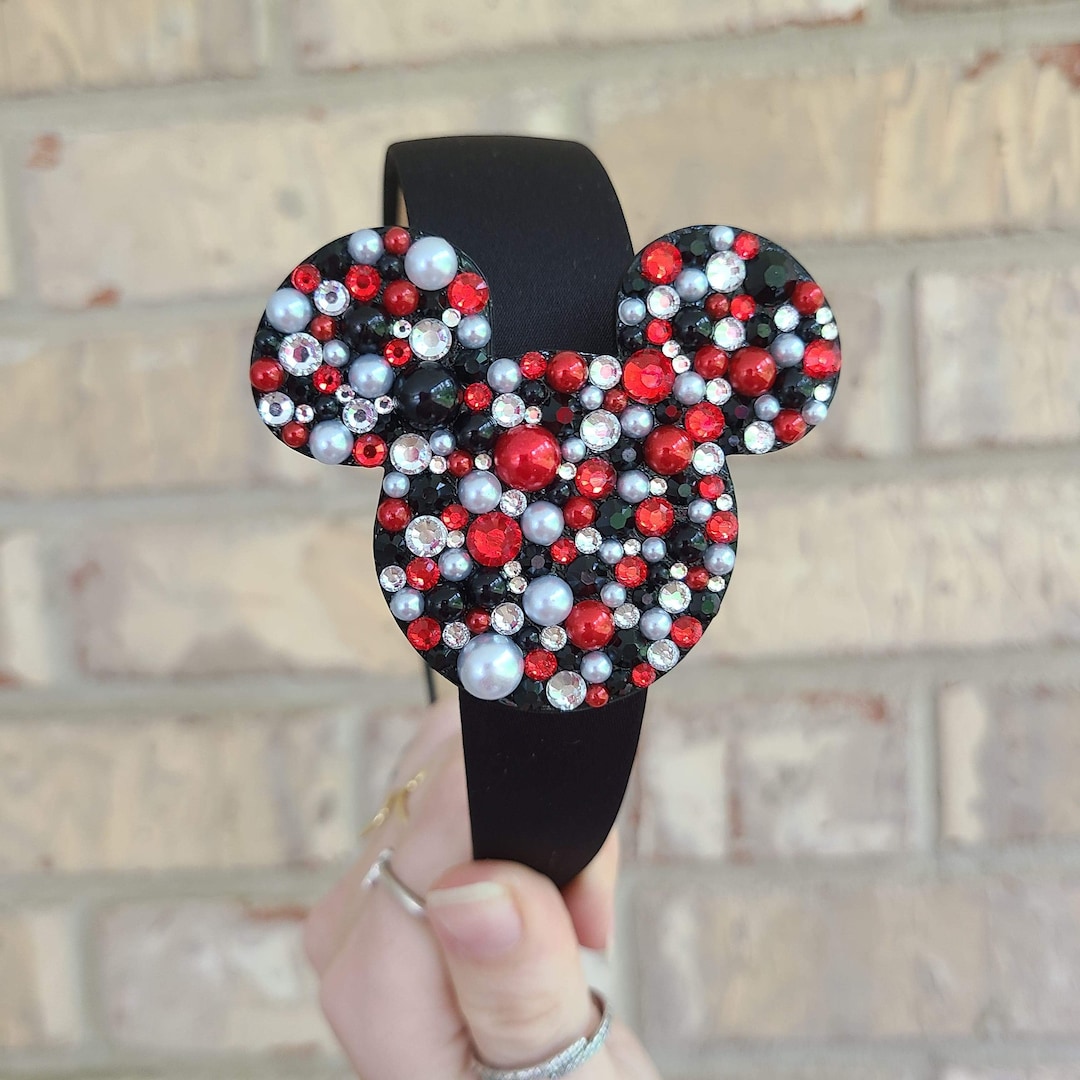 Rhinestone Mouse Side Style Headband, Bedazzled Mouse Side Headband ...