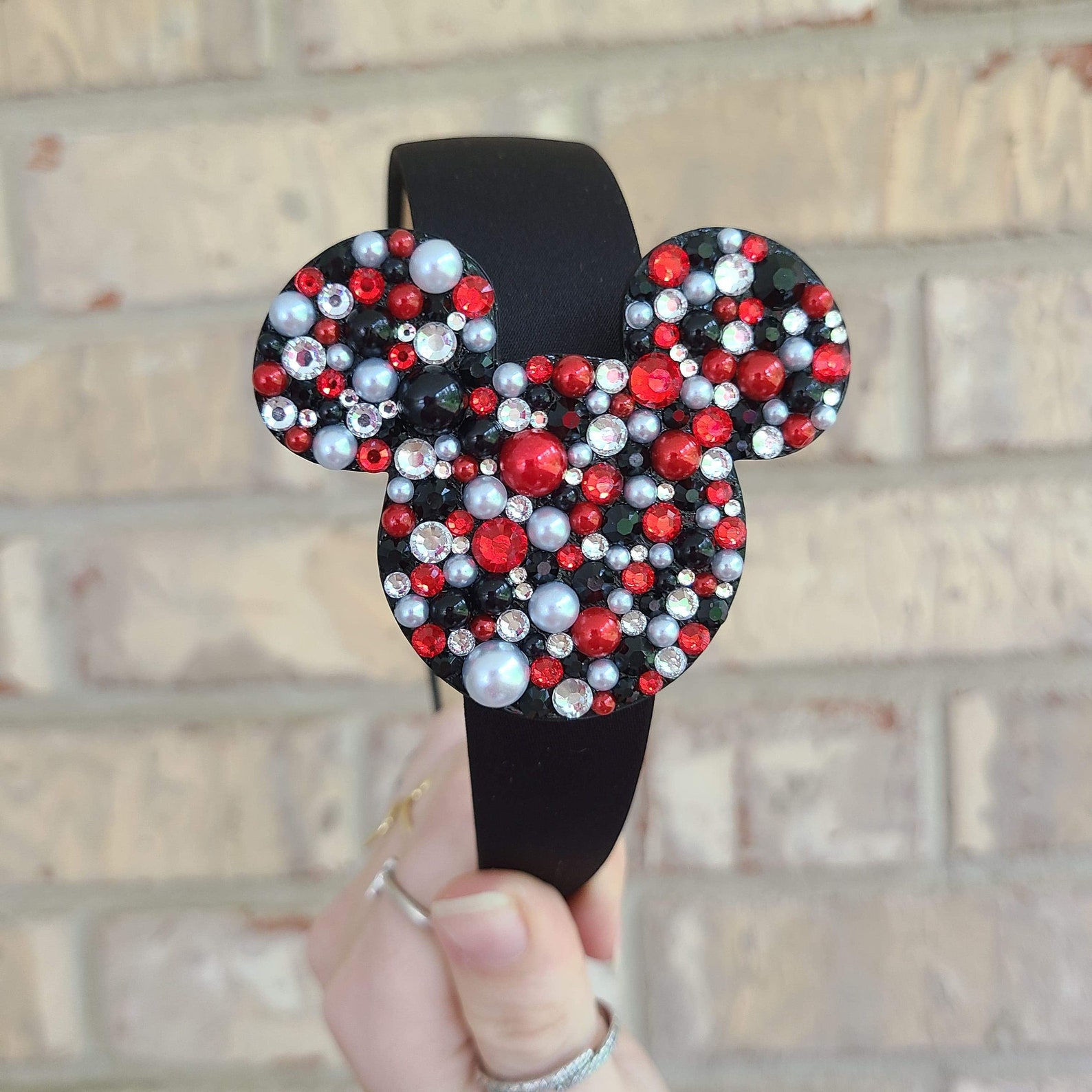 Rhinestone Mouse Side Style Headband, Bedazzled Mouse Side Headband ...
