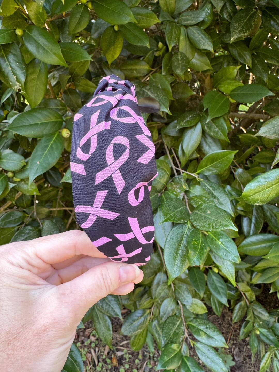 Pink Ribbon Top Knot Headband, Top Knot Headband, Pink Ribbon Headband ...
