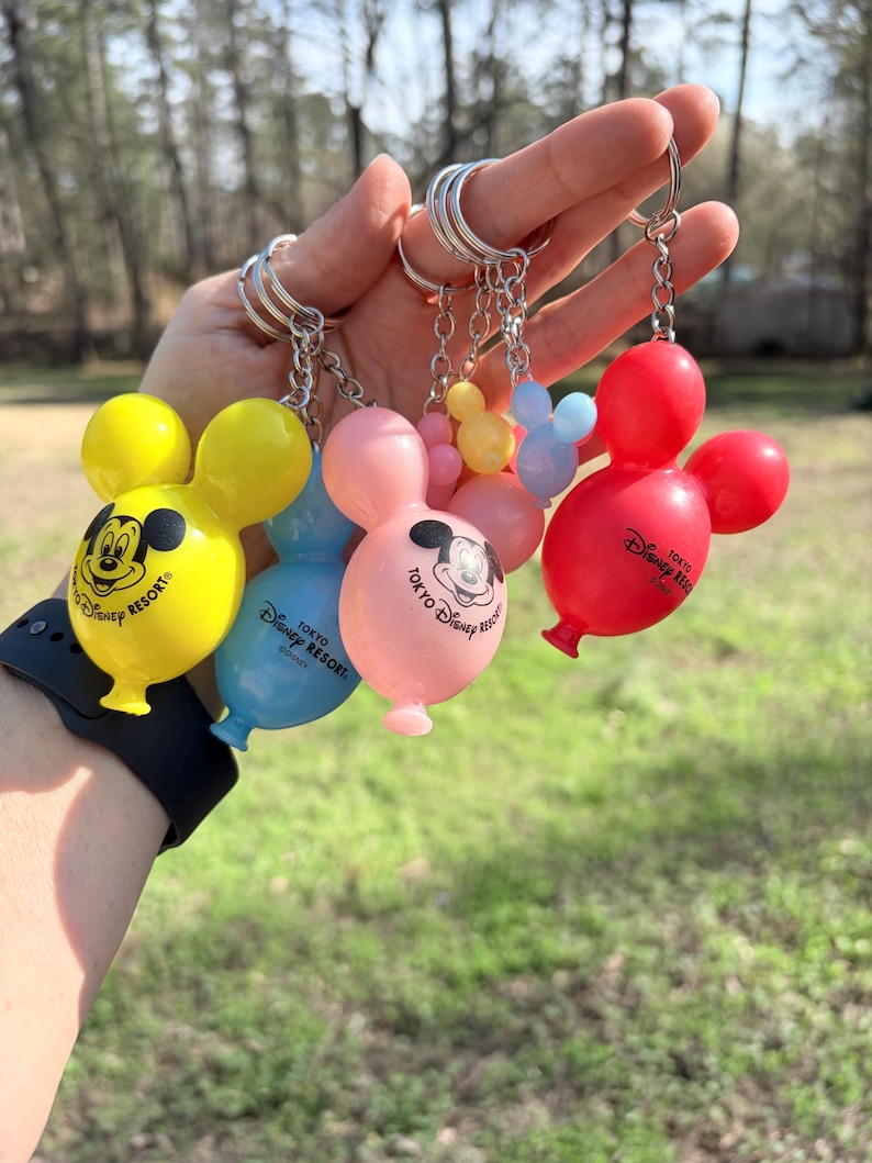 Mickey Balloon Keychain, Resort Inspired Logo Plastic Balloon Keychain ...