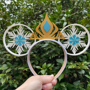 Elsa Mickey Mouse Ears, 3D Printed Elsa Inspired Minnie Mouse Ears, 3D ...