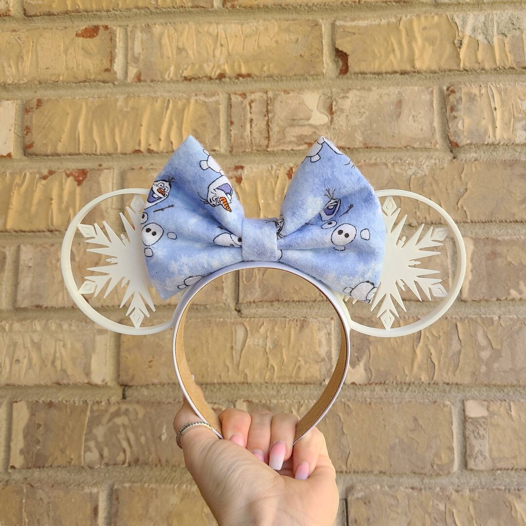 Frozen Olaf Inspired Park Mouse Ears, 3D Printed Snowflake Mouse Ears ...