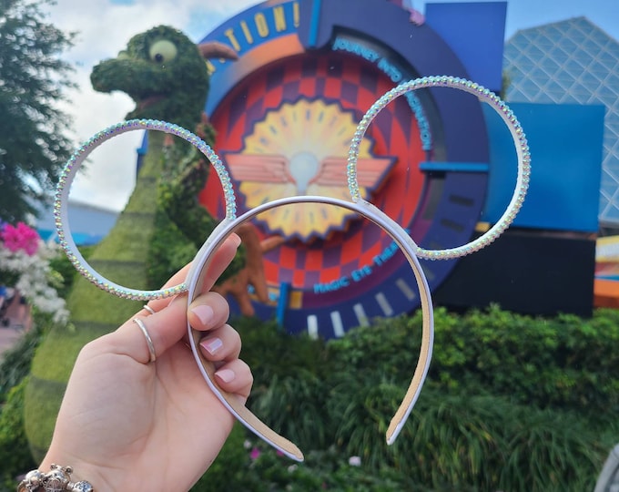 Rhinestone Park Mouse Ears, 3D Printed Bedazzled Mouse Head Ears ...