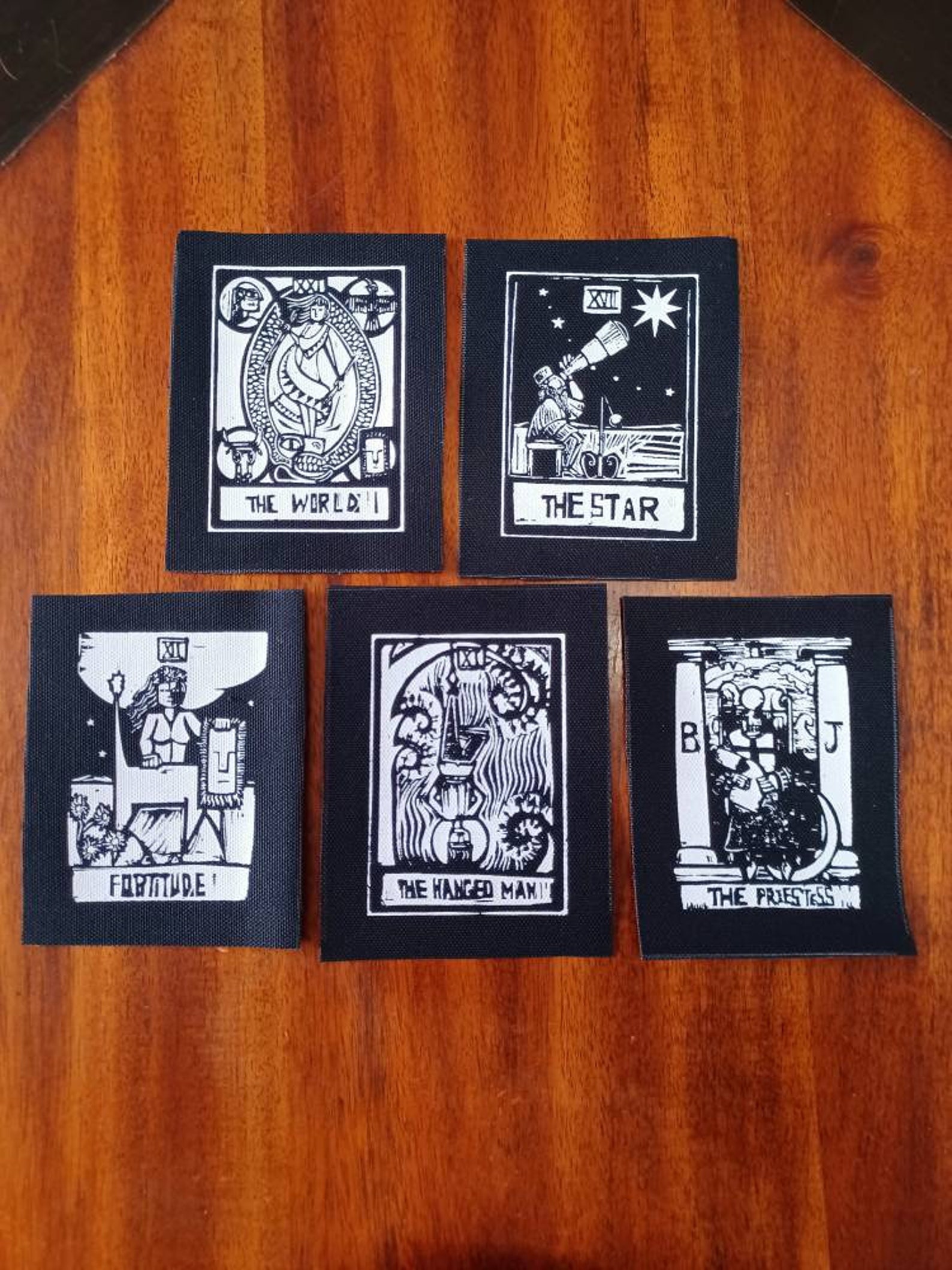 Tarot Card Patches Collection of 5 DIY Canvas Patch Punk Patch FREE ...