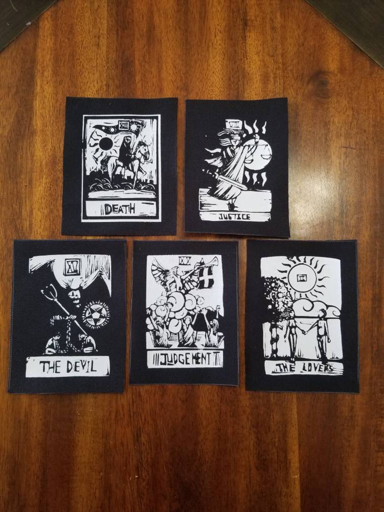 Tarot Card Patches Collection of 5 DIY Canvas Patch Punk Patch FREE ...