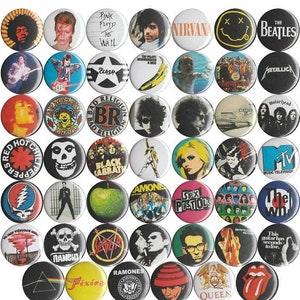 Rock Band Pins Buttons Badges Punk Metal Alternative Pop - Etsy
