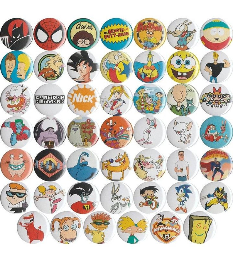 90s TV Nick Shows Pins Buttons Badges Punk Metal Alternative - Etsy