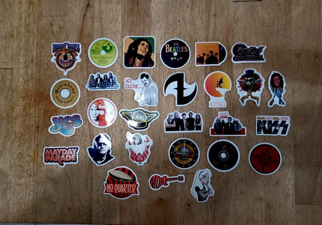 Classic Rock Vinyl Stickers (4) - Etsy