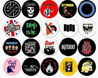 Rock Band Pins Buttons Badges Punk Metal Alternative Pop - Etsy