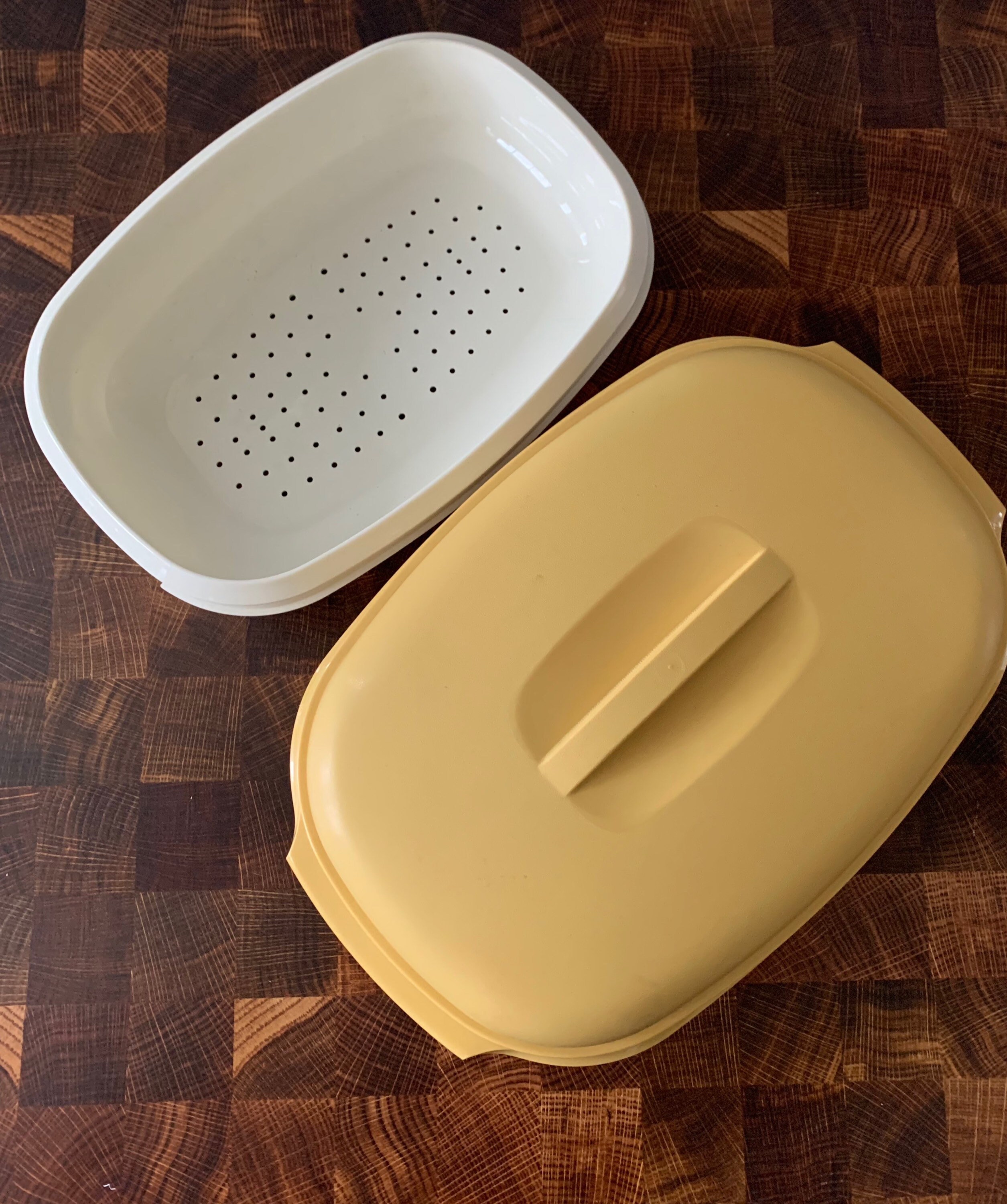Tupperware Vegetable Steamer Vintage Gold Yellow Dish - Etsy
