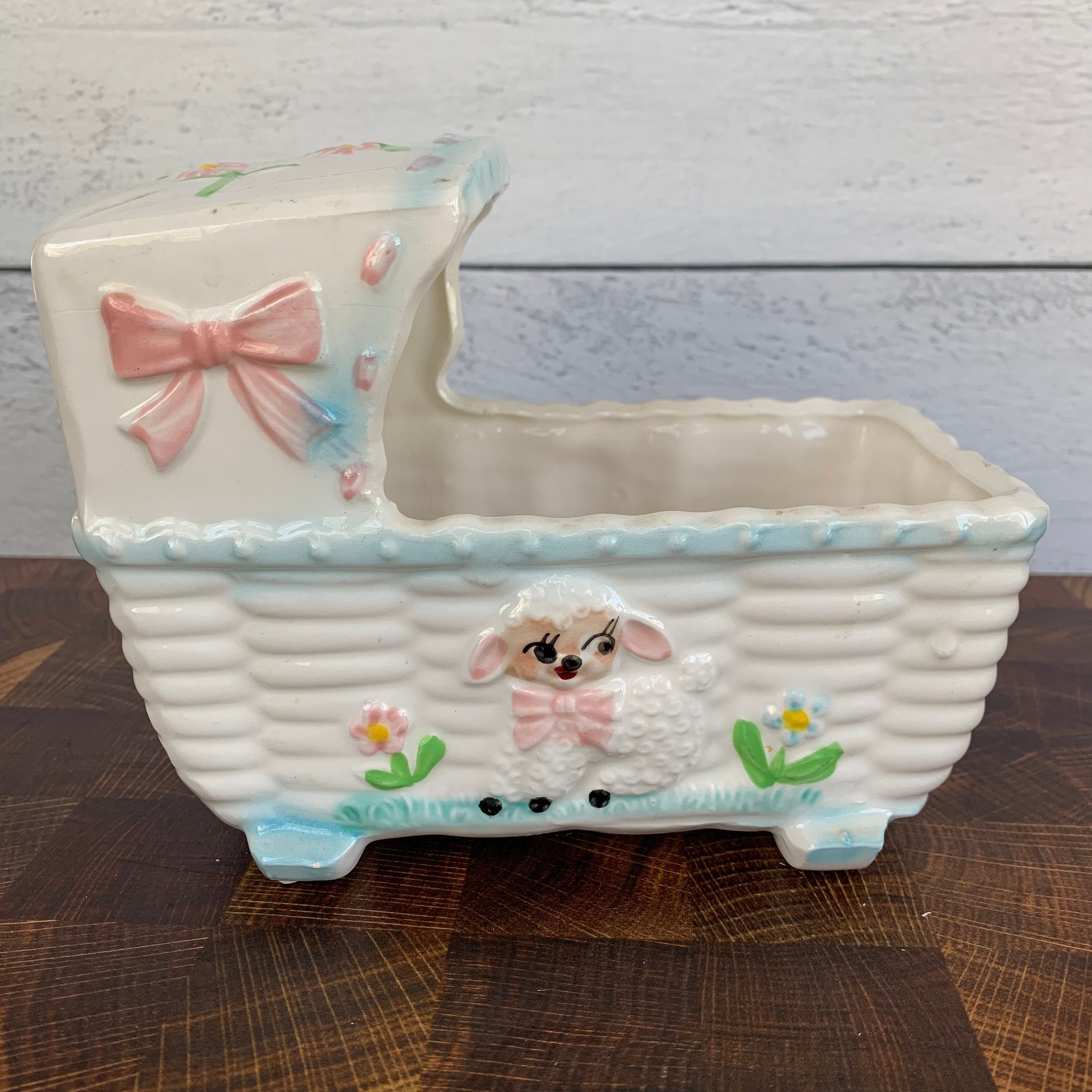 Musical Planter Baby Nursery Cradle Rubens 1966 Made in Japan - Etsy