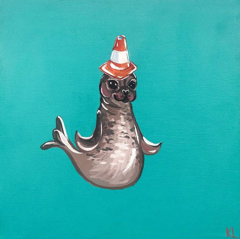 Neil the Seal Paper Print - Etsy