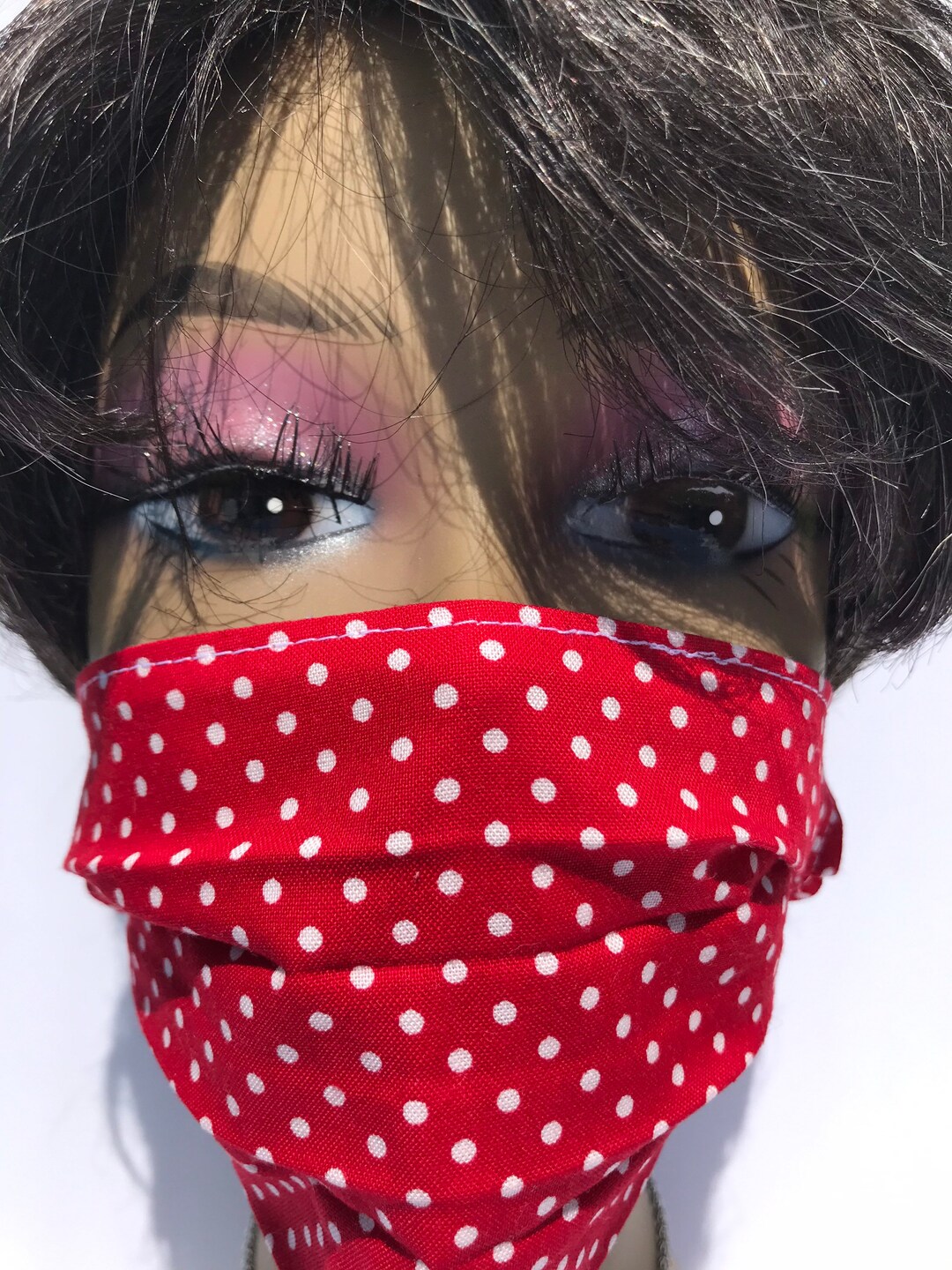 Red and White Polka Dot Face Mask - Etsy UK