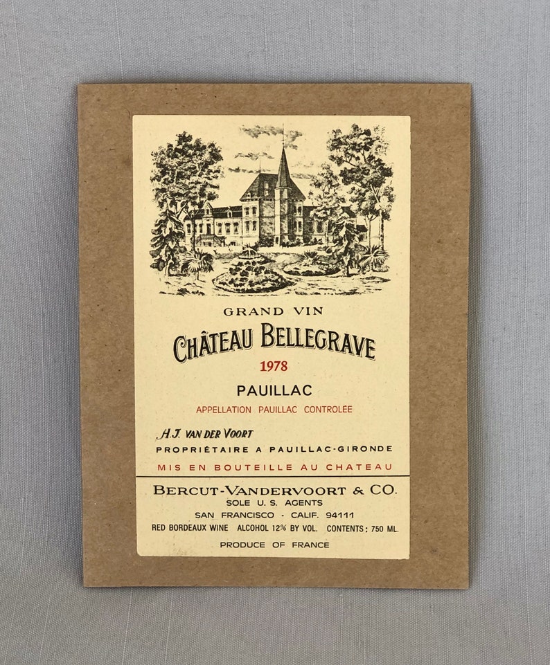 French Wine Label Card - Etsy