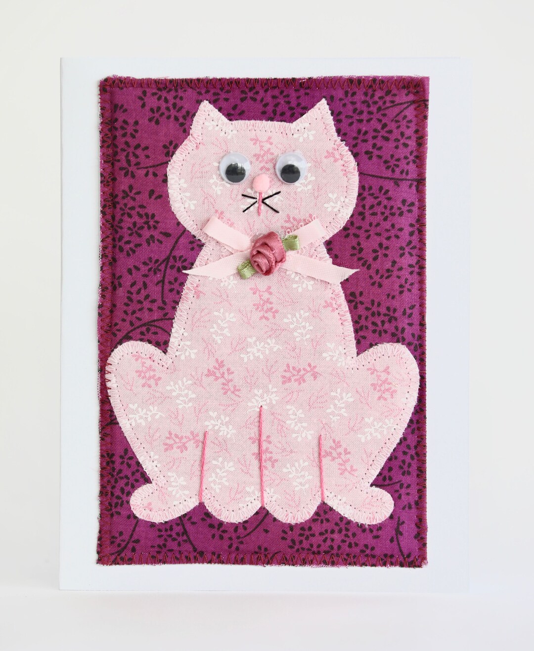 Calico Cat Fabric Notecard - Etsy